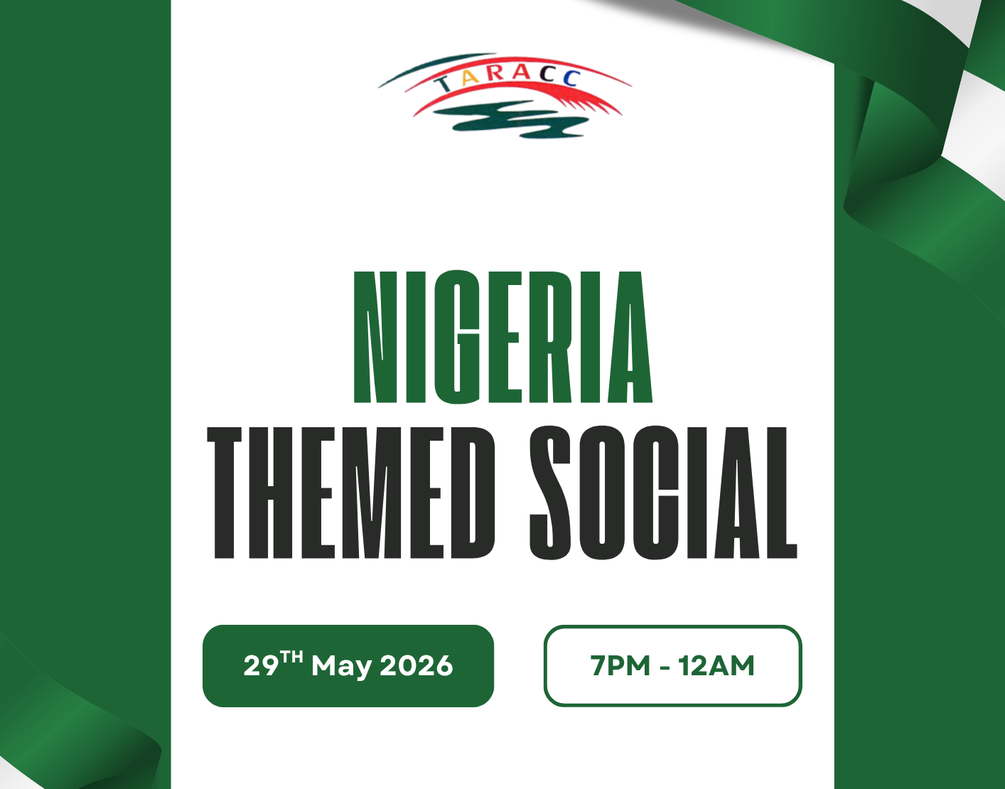 TARACC Social Event – Celebrating Nigeria - Redbridge Sports & Leisure